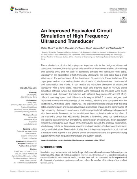 Ultrasound Transducer Equivalent Circuit At John Buck Blog