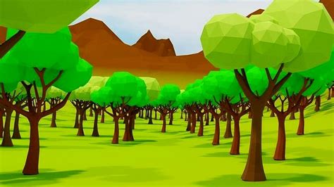 Procedural Generated Low Poly Terrain 3d Model