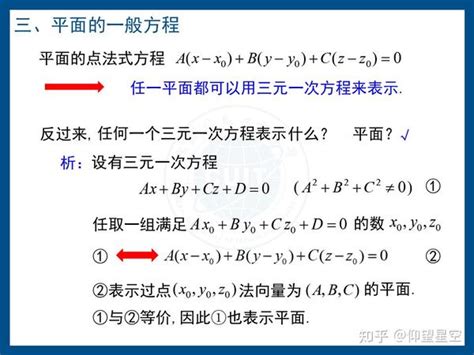 平面方程，点到平面的距离公式 知乎