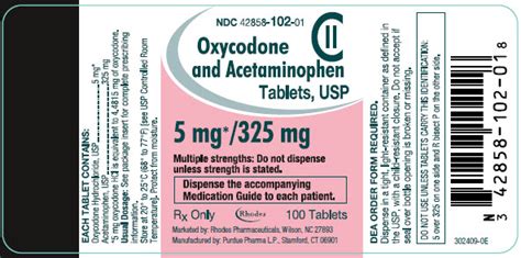 Dailymed Oxycodone And Acetaminophen Tablet