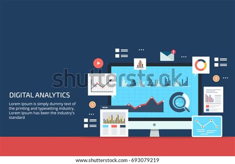 Digital Analytics Big Data Analysis Data Stock Vector Royalty Free