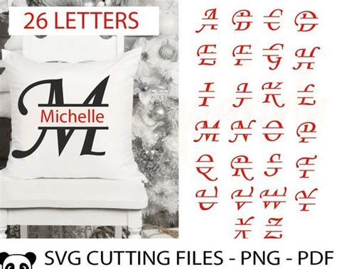 Split Monogram Alphabet Svg Png Alphabet Letters Svg Custom T Svg