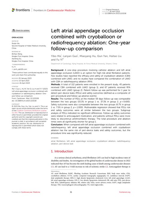 Pdf Left Atrial Appendage Occlusion Combined With Cryoballoon Or