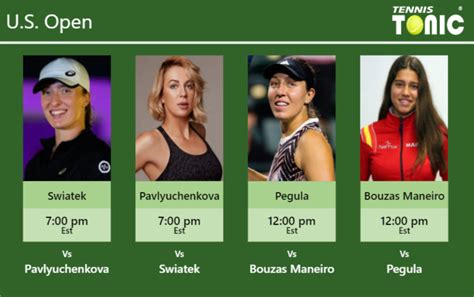 PREDICTION PREVIEW H2H Swiatek Pavlyuchenkova Pegula And Bouzas