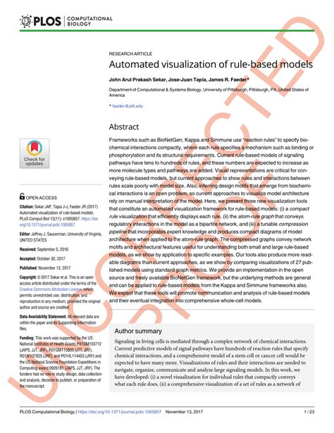 Pdf Automated Visualization Of Rule Based Models
