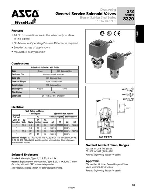 Asco Solenoid Valve Catalogue Pdf Valve Electric Power
