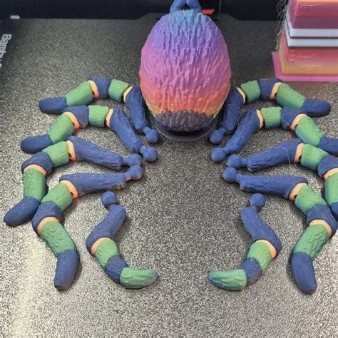 D Print Tarantula Articulated Figure Snap Fit Assembly Cute Posable Flexi Spider MF