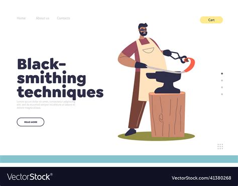 Blacksmithing Techniques Concept Of Landing Page Vector Image
