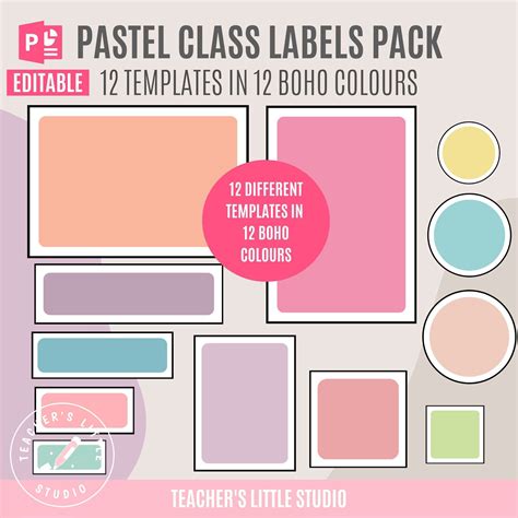 Pastel Classroom Labels Editable Class Labels Pack Name Tags