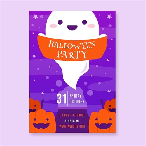 Free Vector Flat Halloween Party Poster