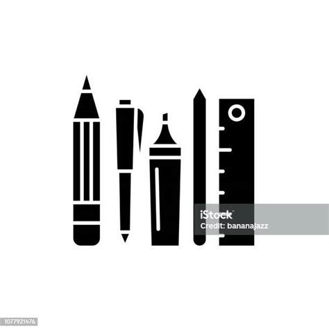 École Licône Outils Noir Vector Signe Sur Fond Isolé Symbole De Lécole