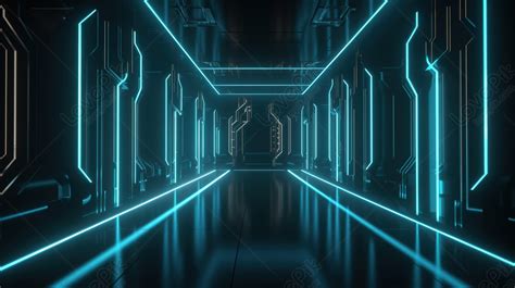 3d 렌더링 공상과학 인테리어 네온 조명 기하학적 모양을 갖춘 미래형 금속 추상 배경 테리 배경 과학 3d 배경 미래형 배경 이미지 Hd 테리 과학 3d 미래형