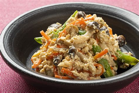 電子レンジでカンタンきのこの白和え なかの きのこレシピ