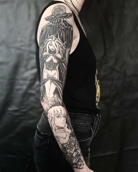 Black Anime Tattoo Sleeve Best Tattoo Ideas