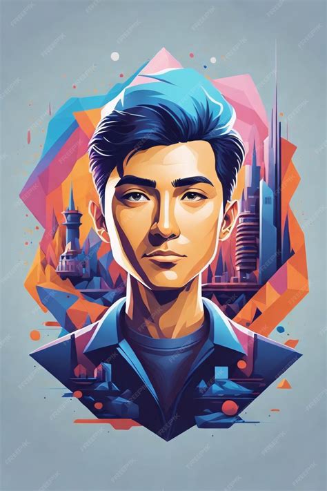 Premium Ai Image Minimalist Man Vector Art Illustration