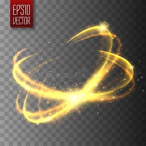 Efecto Luminoso De Oro Resplandor Mágico Del Círculo Vector Ilustración