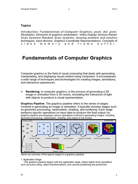 Computer Graphics Unit 1 Pdf Shader Computer Graphics