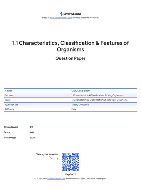 11 Characteristics Classification And Features Of Organisms Theory Easy