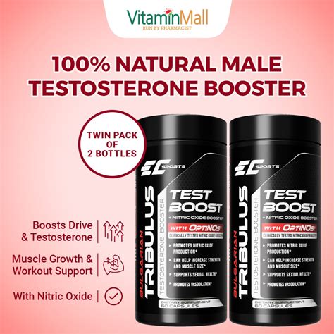 Twin Pack 2 X 60s Ec Bulgarian Tribulus Testosterone Booster For Men