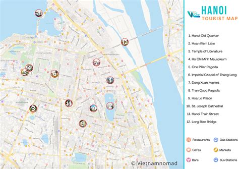 Hanoi Tourist Map Map Of Hanoi Vietnam Travel Guide Worksheets