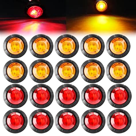 Lot de 20 feux de gabarit ronds à DEL de 1 9 cm 12 V étanches