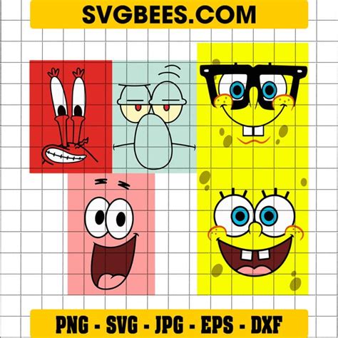 Nickelodeon Character Spongebob Face Svg And Png Svgbees