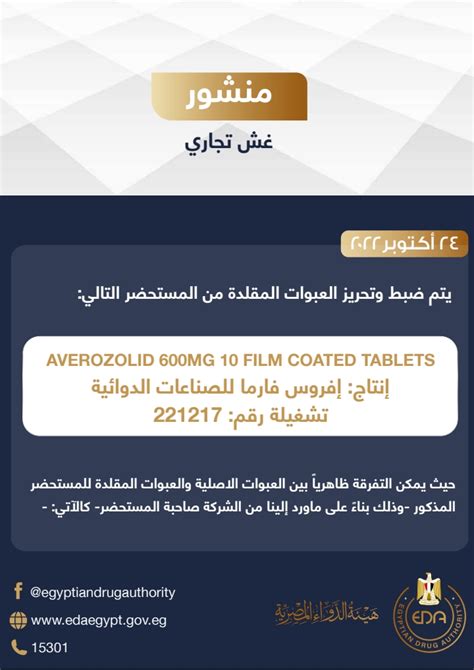 تحذير جديد من هيئة الدواء لوجود مضاد حيوي مغشوش بالسوق