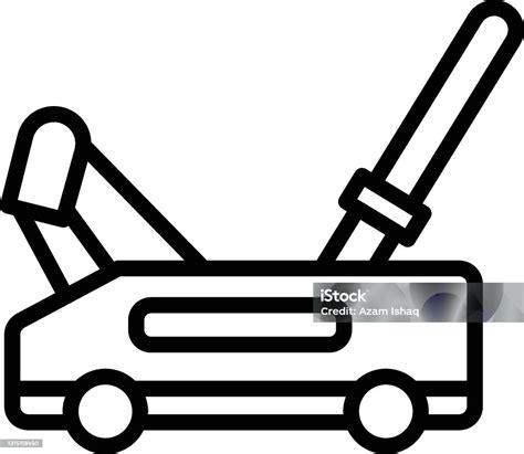 빠른 펌프 플로어 잭 컨셉 변속기 유압 잭 벡터 아이콘 디자인 흰색 배경의 타이어 수리 도구 및 휠 샵 장비 강철에 대한 스톡 벡터 아트 및 기타 이미지 Istock