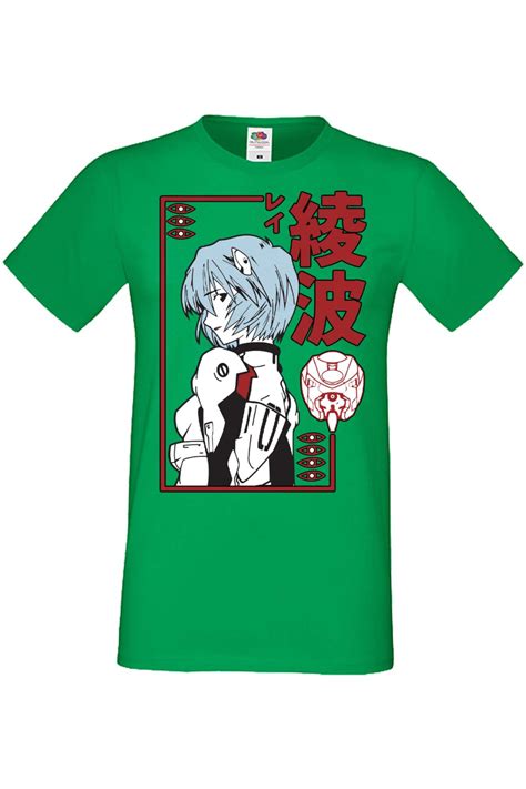 Мъжка Тениска Manga Anime 01 Tralala Neon Genesis Evangelion Rei Ayanami Зелен Xl Emagbg