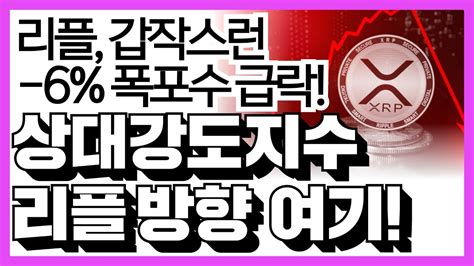 리플 비트코인 이더리움 리플 갑작스런 6 급락 이유는 상대강도지수를 통한 리플 방향 예측” Youtube
