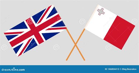 Malta E Reino Unido As Bandeiras Maltesas E Britânicas Cores Oficiais