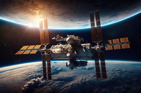 Premium AI Image | Shot of the space station orbiting the earth created with generative ai