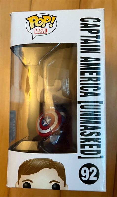 Rare Captain America Unmasked Pop 92 Funko 2015 Convention Hobbies