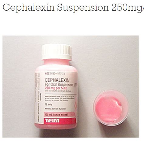 Cephalexin Suspension 250mg5ml Non Returnable 100cc By Teva