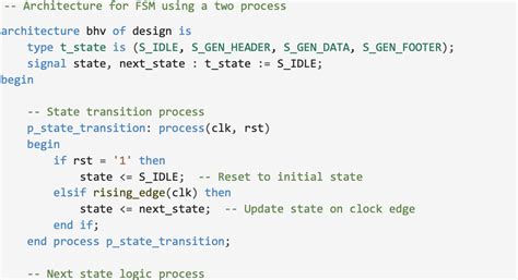 designing fsms in vhdl emlogic as