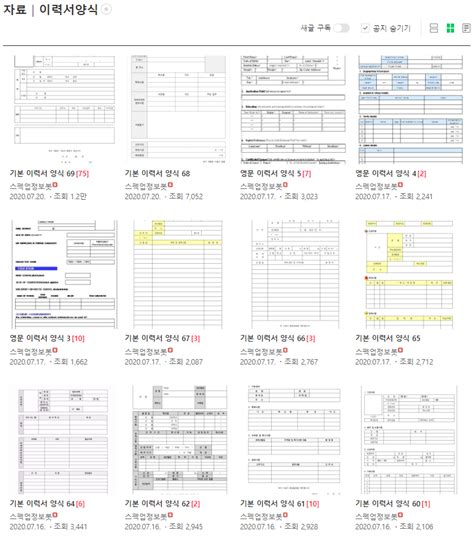 이력서 서식 양식 쓰는법 And 무료다운 받는 곳 네이버 포스트
