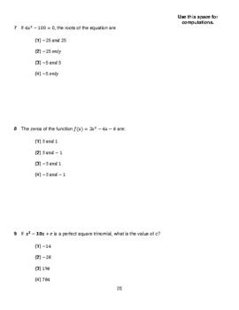 Module 4 Test 5 Polynomial Quadratic Expressions Equations Functions