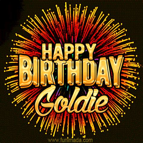 Happy Birthday Goldie Rainbow Fireworks  Download On