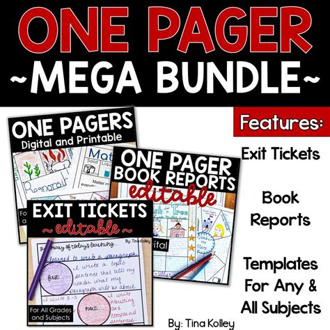 Do You Love One Pagers Teach With Tina