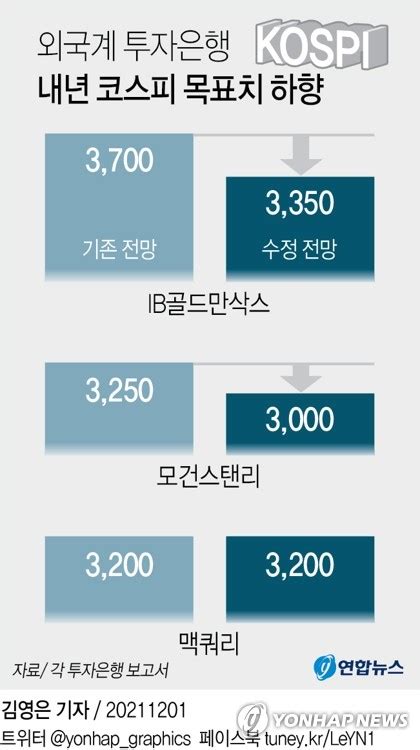 외국계 투자은행 내년 코스피 목표치 잇달아 하향 나무뉴스