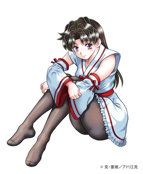 Katsu Aki Onoda Yura Futari Ecchi Girl Bare Shoulders Black Hair Black Pantyhose Closed