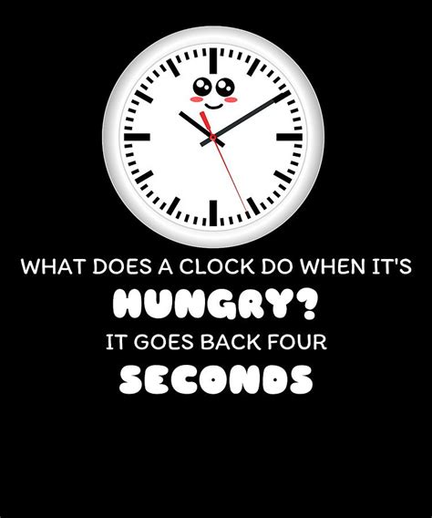 What Does A Clock Do When Its Hungry Funny Clock Pun Digital Art By