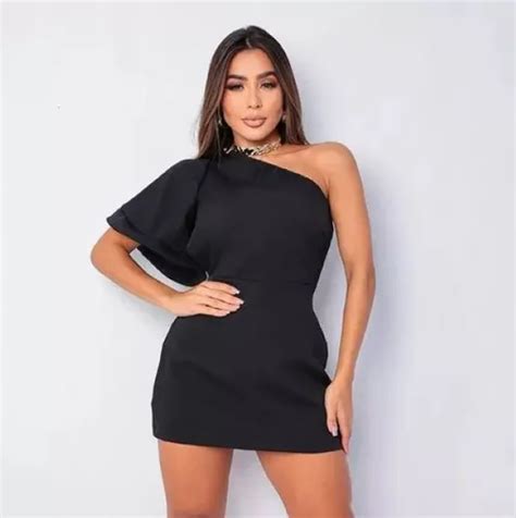 Vestido Curto Macaquinho Feminino Nula Manga Costas Nua Frete grátis