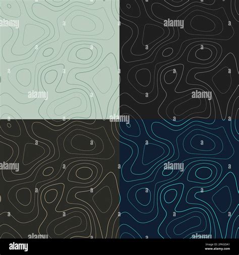 Topography Patterns Seamless Elevation Map Tiles Beautiful Isoline
