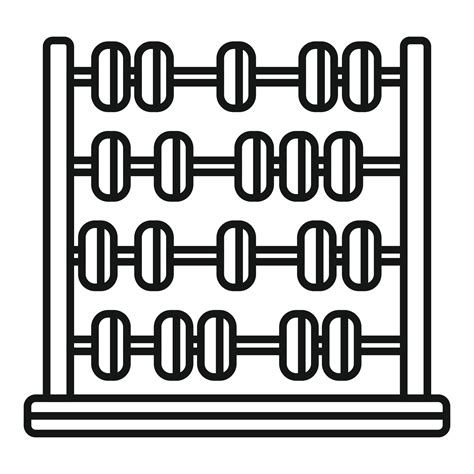 Arithmetic Abacus Icon Outline Vector Math Calculator 15107847 Vector