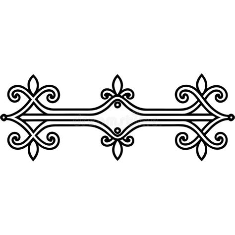 Elegant Black Floral Motifs Are Arranged In Three Horizontal Lines