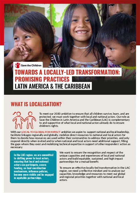 Towards A Locally Led Transformation Promising Practices In Latin America And The Caribbean