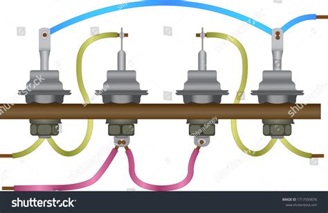 Electric Bridge Circuit Four Big Semiconductor Stock Vector Royalty Free 1717593676 Shutterstock