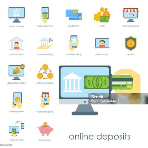 돈 Finanse 은행 안전 아이콘 비즈니스 통화 카드 보증금 지불 벡터 일러스트 레이 션 개념에 대한 스톡 벡터 아트 및 기타 이미지 개념 검사 보기 교환 Istock