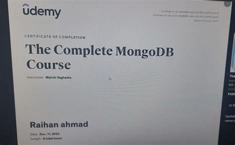 Raihan Ahmad On Linkedin Mongodb Udemy Learningjourney Gratitude Newskills Careerdevelopment